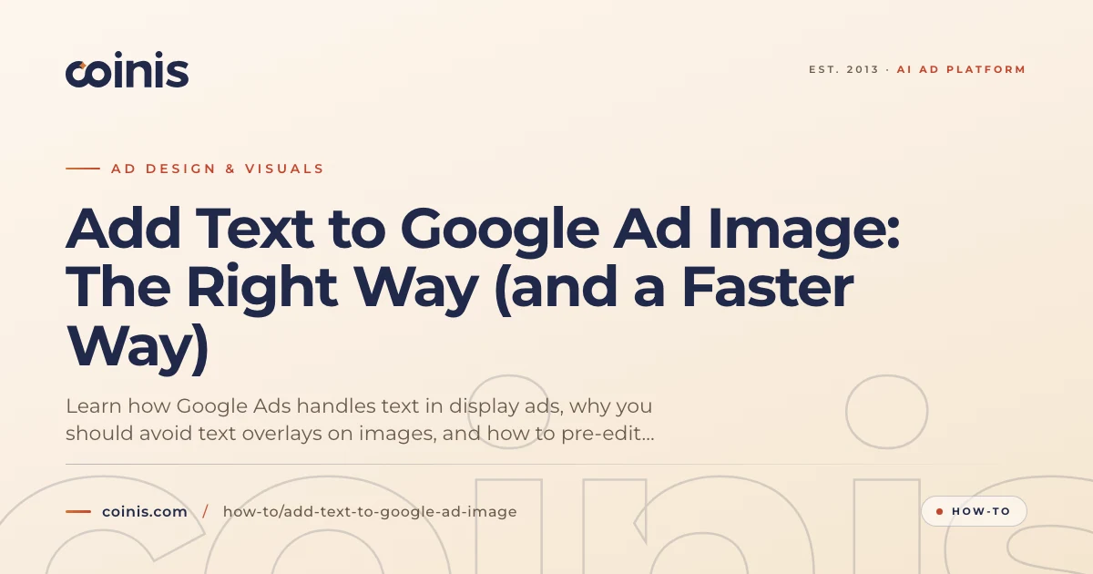 Add Text to Google Ad Image: The Right Way (and a Faster Way) | Coinis